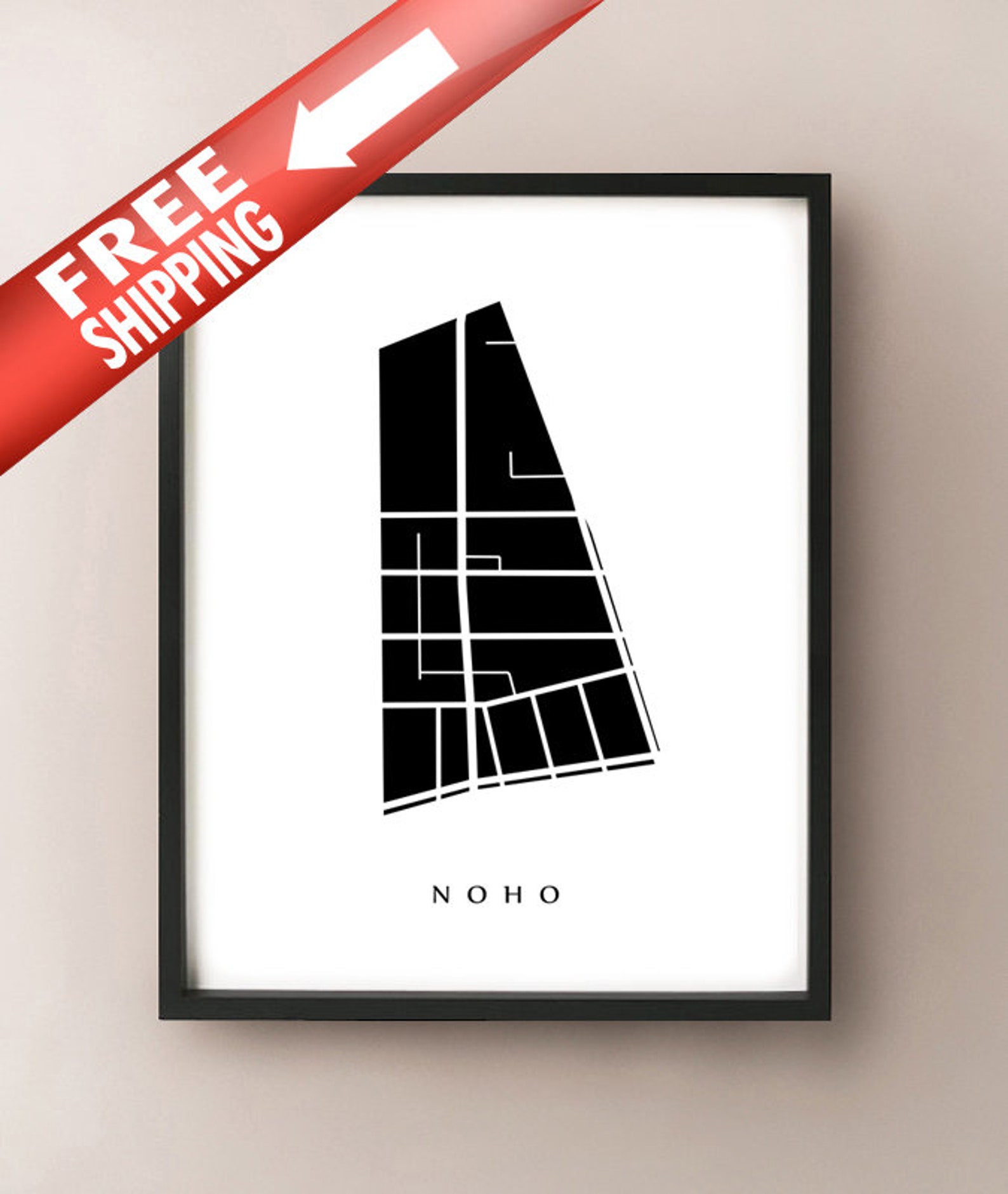 Noho Map Manhattan NYC Neighborhood Art Print | Etsy