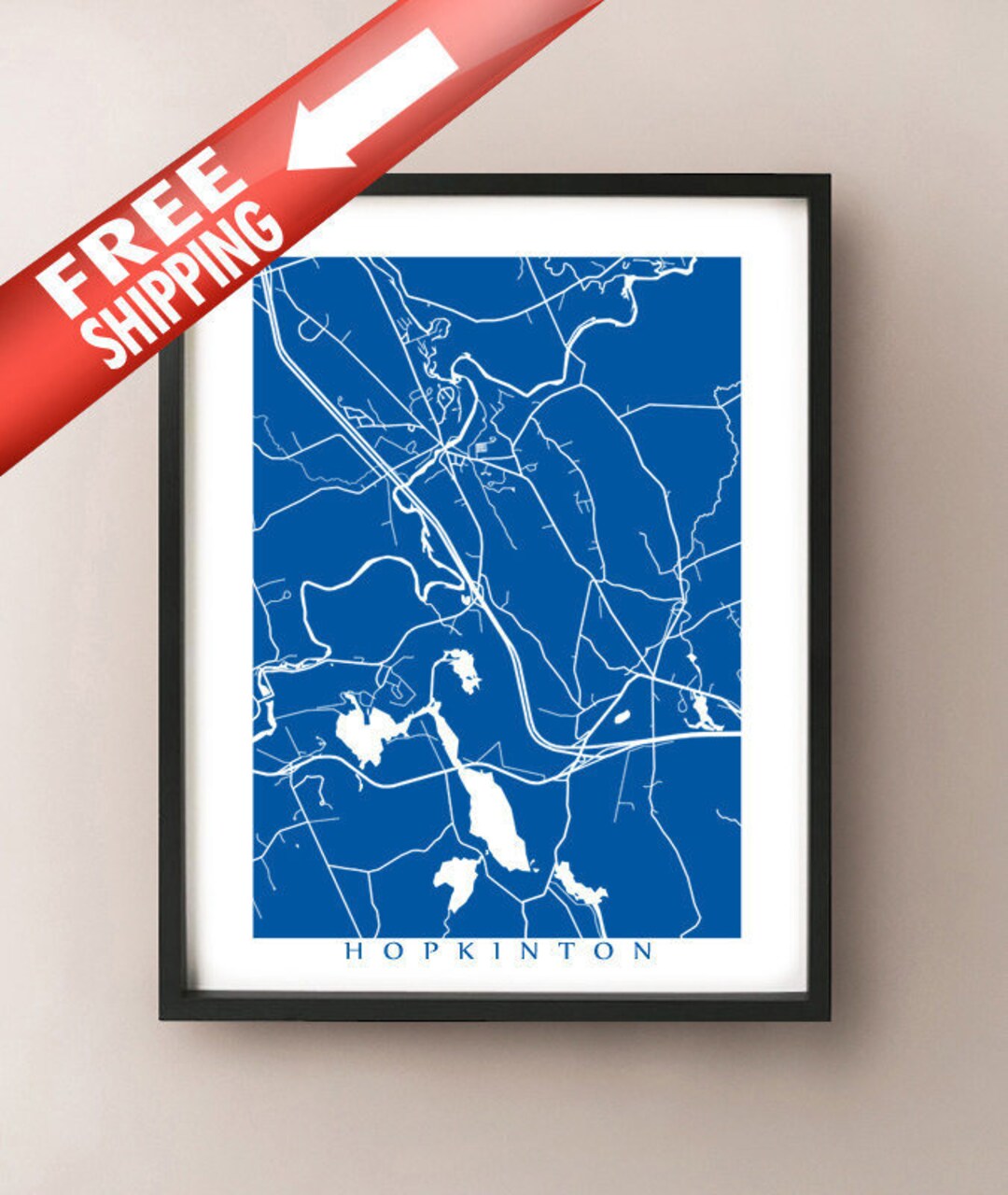 Hopkinton, NH Map Print - New Hampshire Poster - Etsy