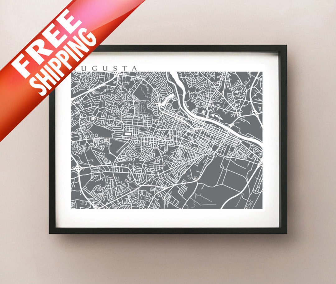 Augusta, GA Map Print - Etsy
