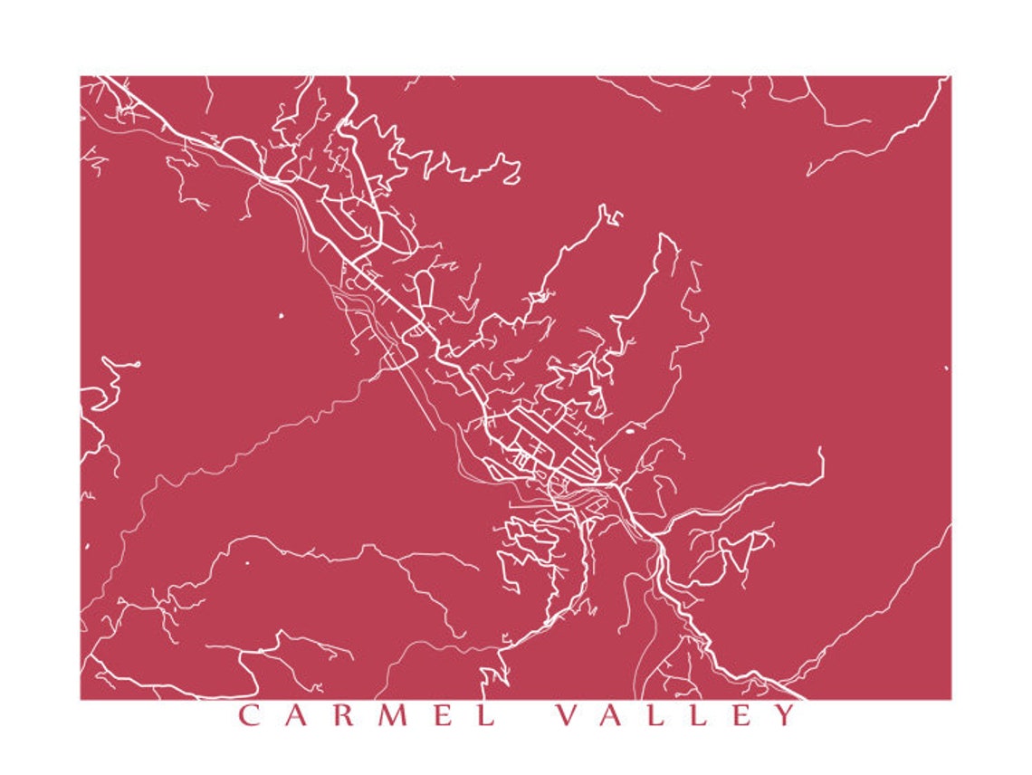 Carmel Valley, CA Map Print - California Poster - Etsy