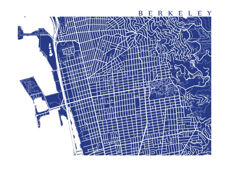 Berkeley Map Print California Poster | Etsy