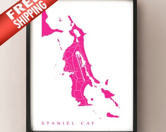 Staniel Cay Bahamas Map Print - Etsy