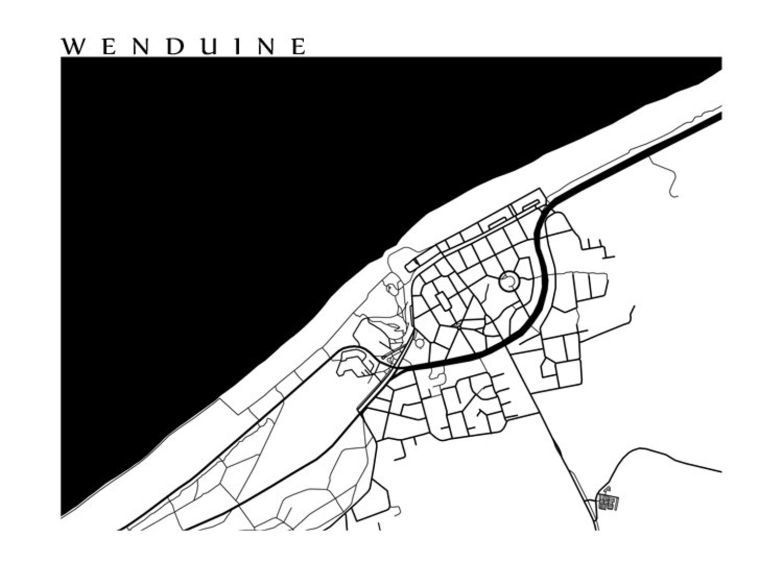 Wenduine Map Print Belgium Poster | Etsy