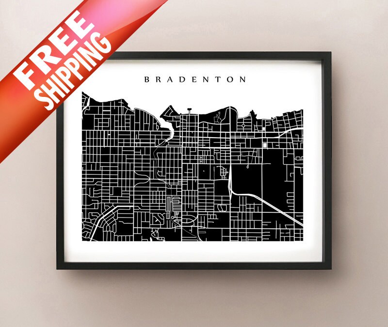 Bradenton Map Print Florida Poster | Etsy