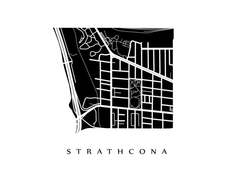 Strathcona Map Hamilton Neighbourhood Art Print | Etsy