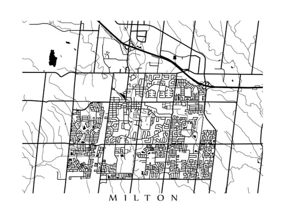 Milton Map Print Ontario Poster Art - Etsy