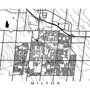 Milton Map Print - Ontario Poster Art - Etsy