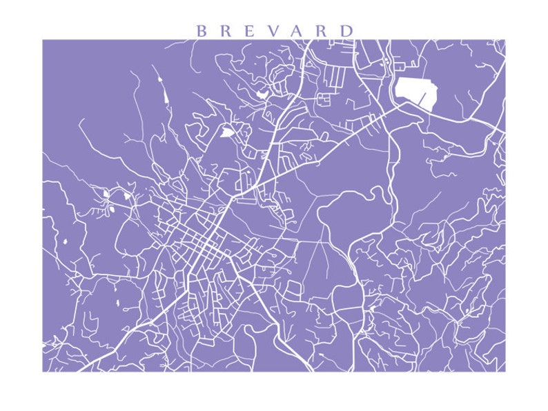 Brevard, NC Map Print - North Carolina Poster - Etsy