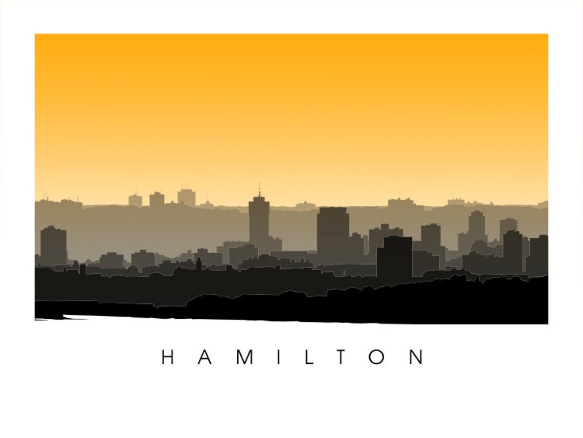 Hamilton Skyline Art Ontario Poster Print | Etsy