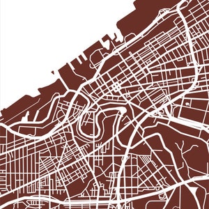 Cleveland Map Print - Etsy