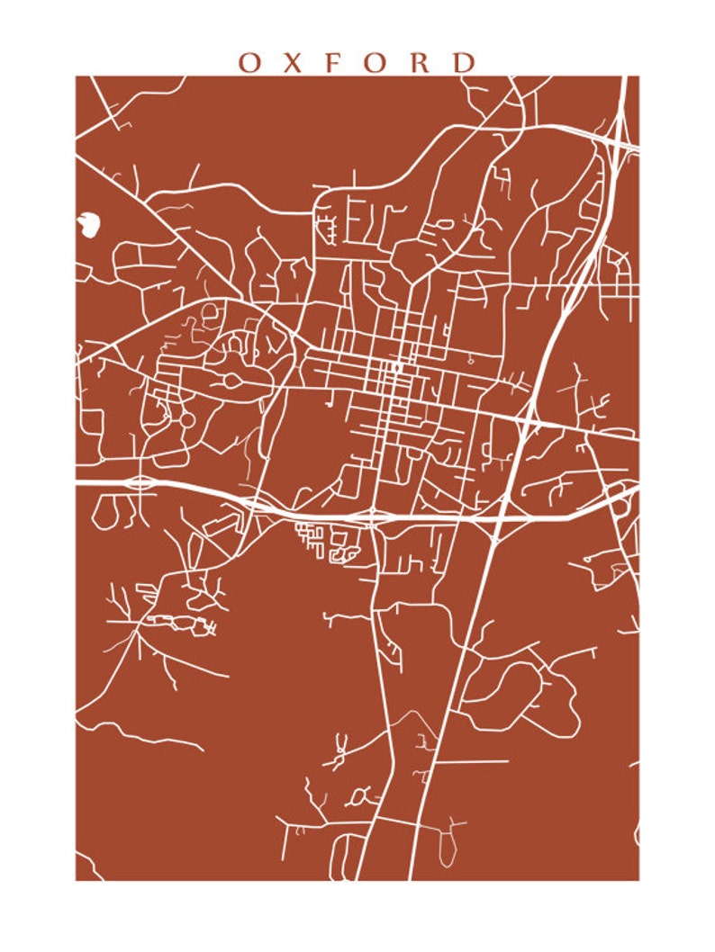 Oxford Map Print Mississippi Art Poster - Etsy