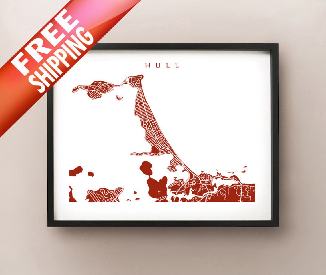 Hull MA Map Print Nantasket Beach Massachusetts Poster - Etsy
