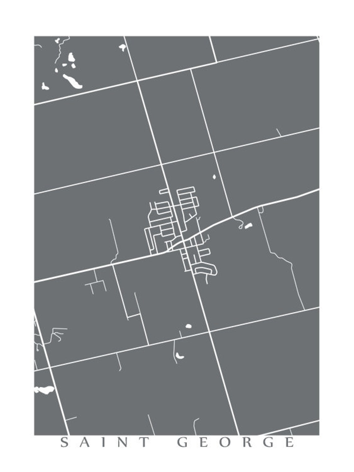 Saint George ON Map Print Ontario Poster Art - Etsy