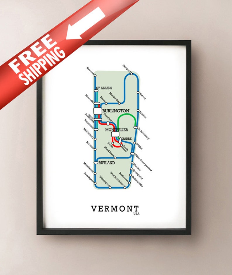 Vermont Metro Subway Map - Etsy