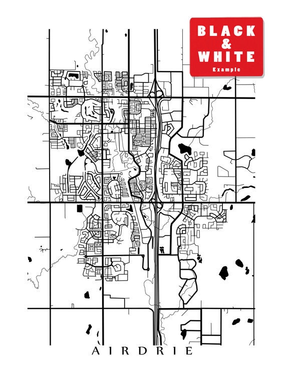 Airdrie, AB Map Art Print - Etsy