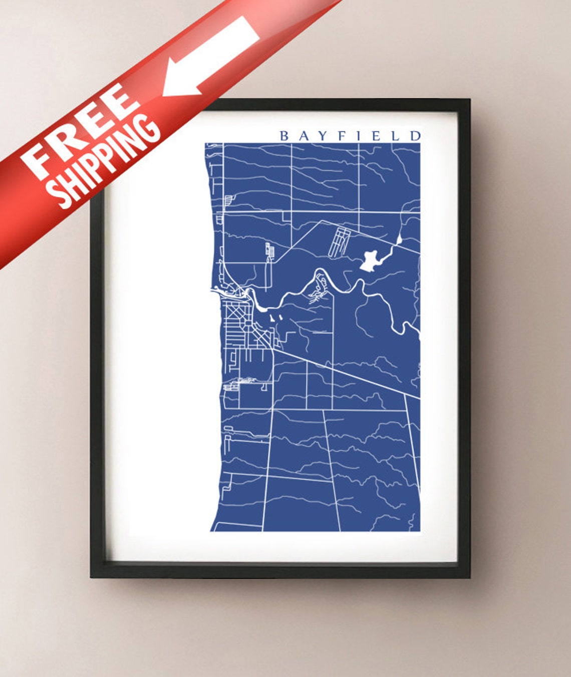 Bayfield Map Bluewater Ontario Lake Huron Print | Etsy