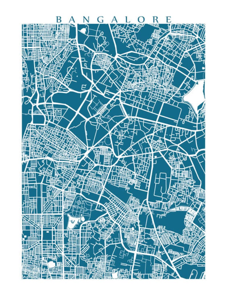 Bangalore Map Print: India Street Map Art, Custom Colors - Etsy