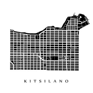 Kitsilano Map - Vancouver Neighbourhood Art Print - Etsy
