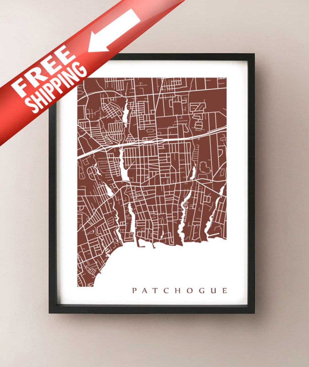 Patchogue, NY Map Print - Long Island - New York - Etsy