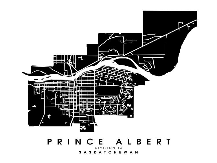 Prince Albert, SK - City Limits Map Print - Etsy Canada