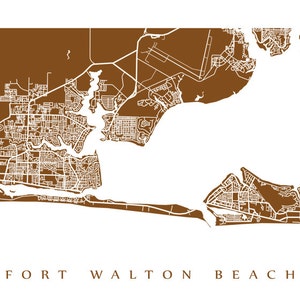 Fort Walton Beach Map Print - Florida Poster - Etsy