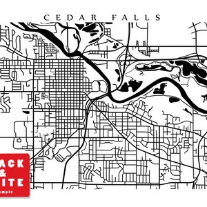 Cedar Falls Map Print, Iowa Art Poster - Etsy