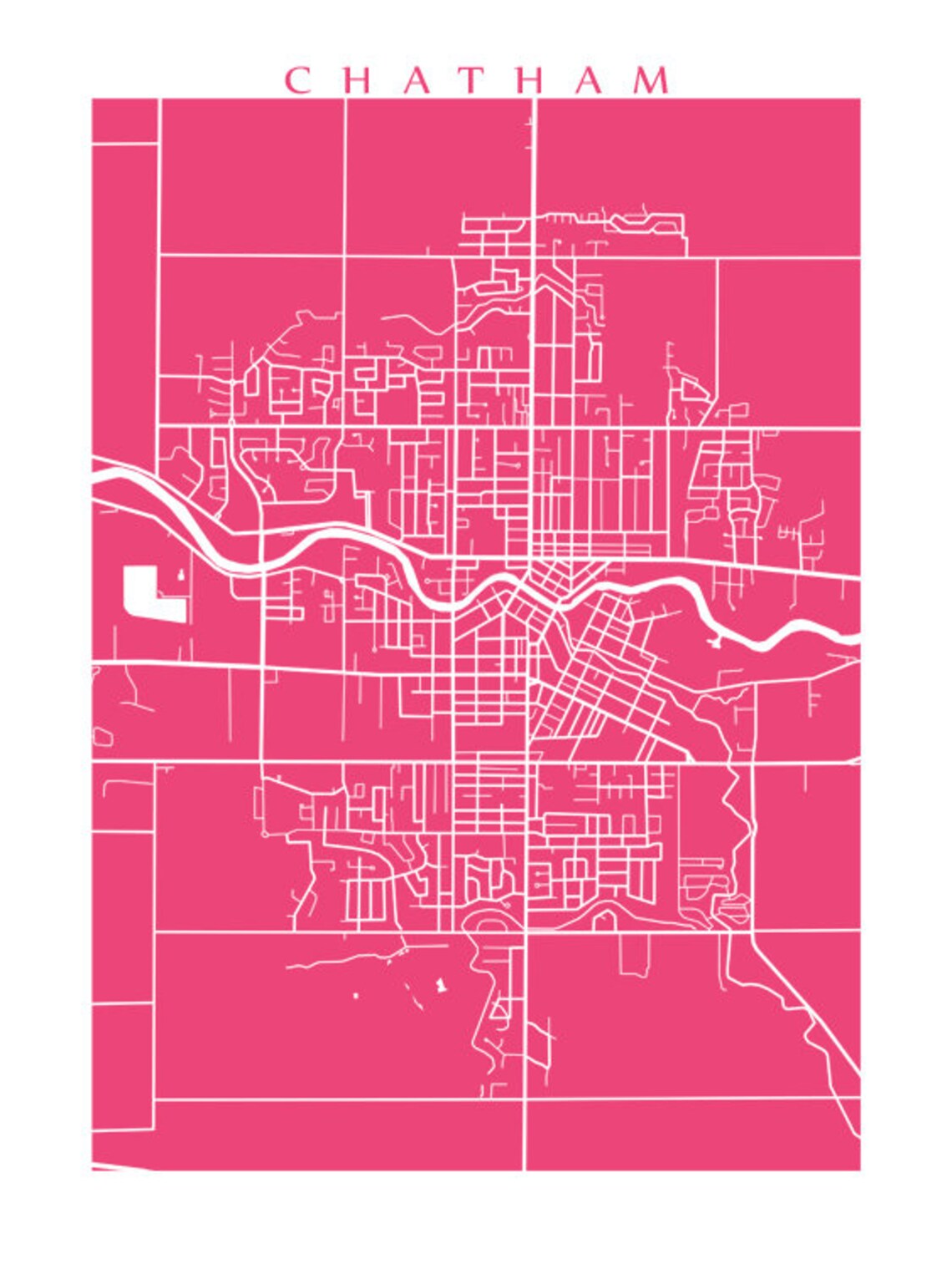 Chatham ON Map Canada Wall Art Chatham-kent Ontario - Etsy Canada