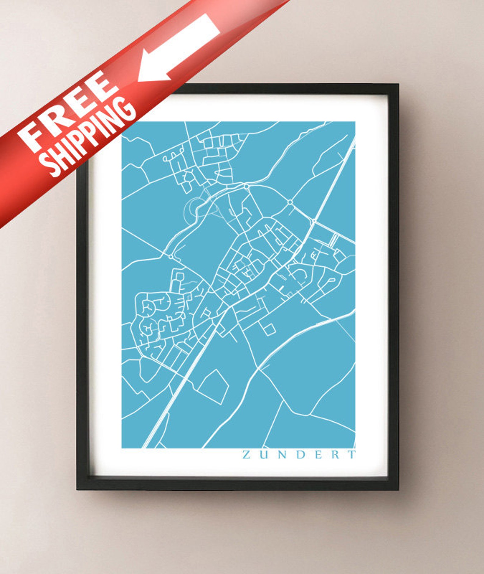 Zundert Map Print - Netherlands Poster - Etsy