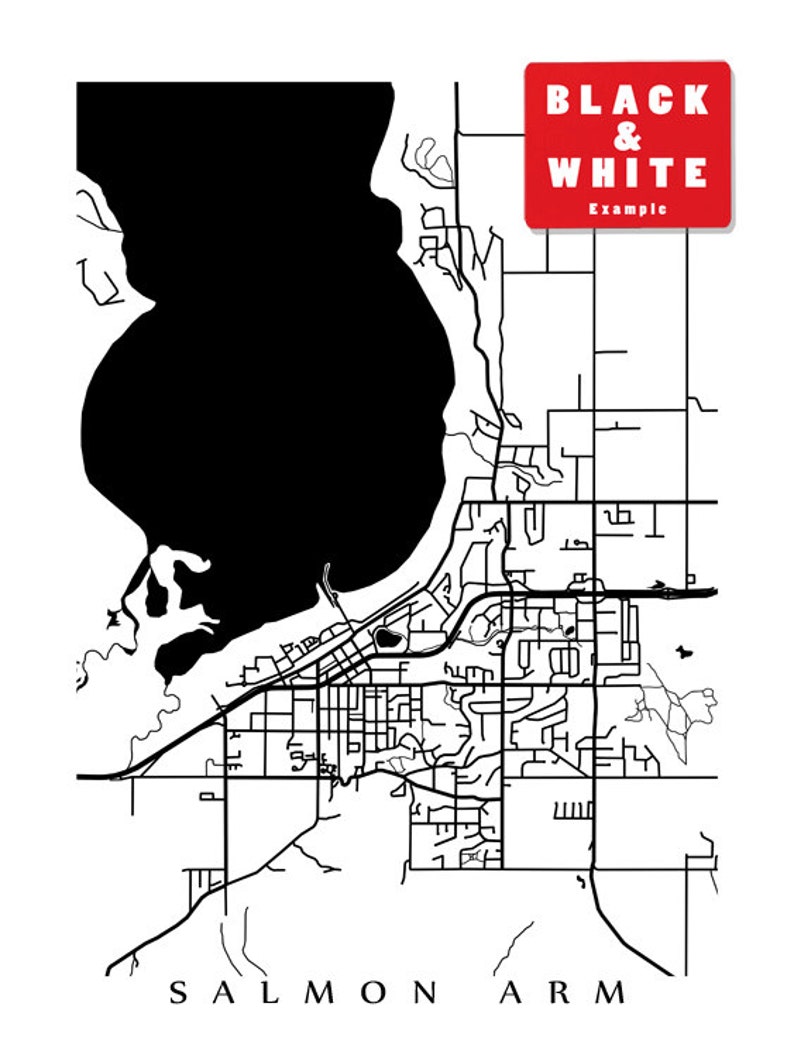 Salmon Arm Map Print - Etsy