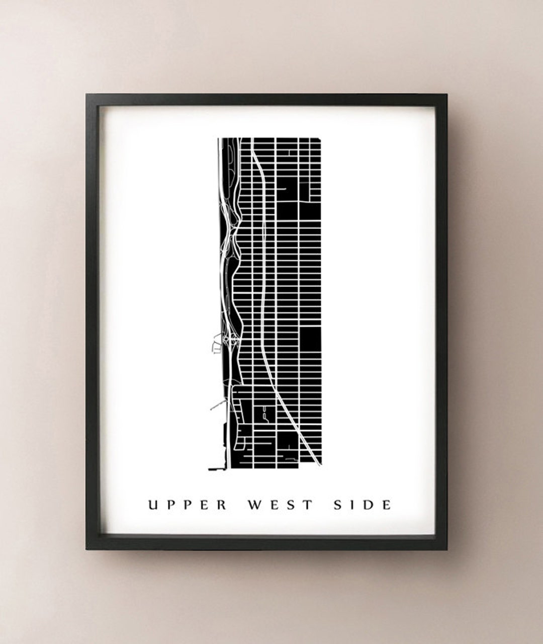 Upper West Side Map - Manhattan, NYC Neighborhood Art Print - Etsy