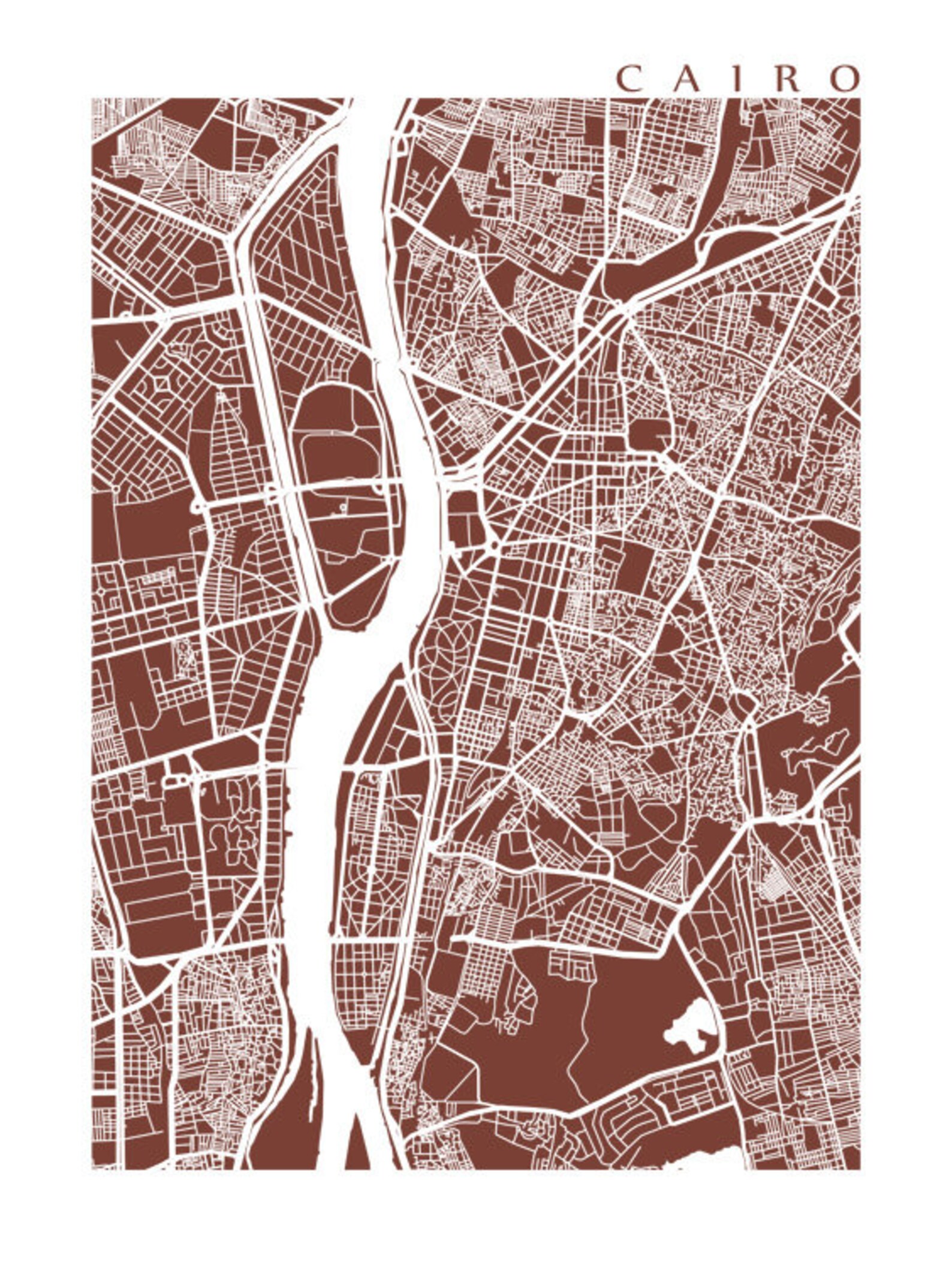 Cairo Map Art - Etsy