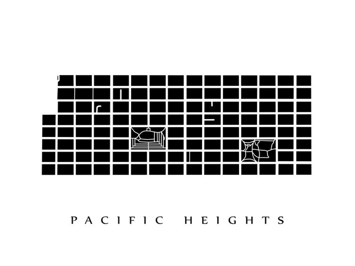 Pacific Heights Map - San Francisco Neighbourhood Art Print - Etsy