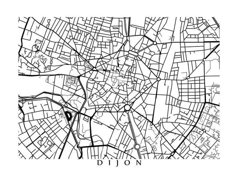 Dijon Map Print France Art Poster - Etsy