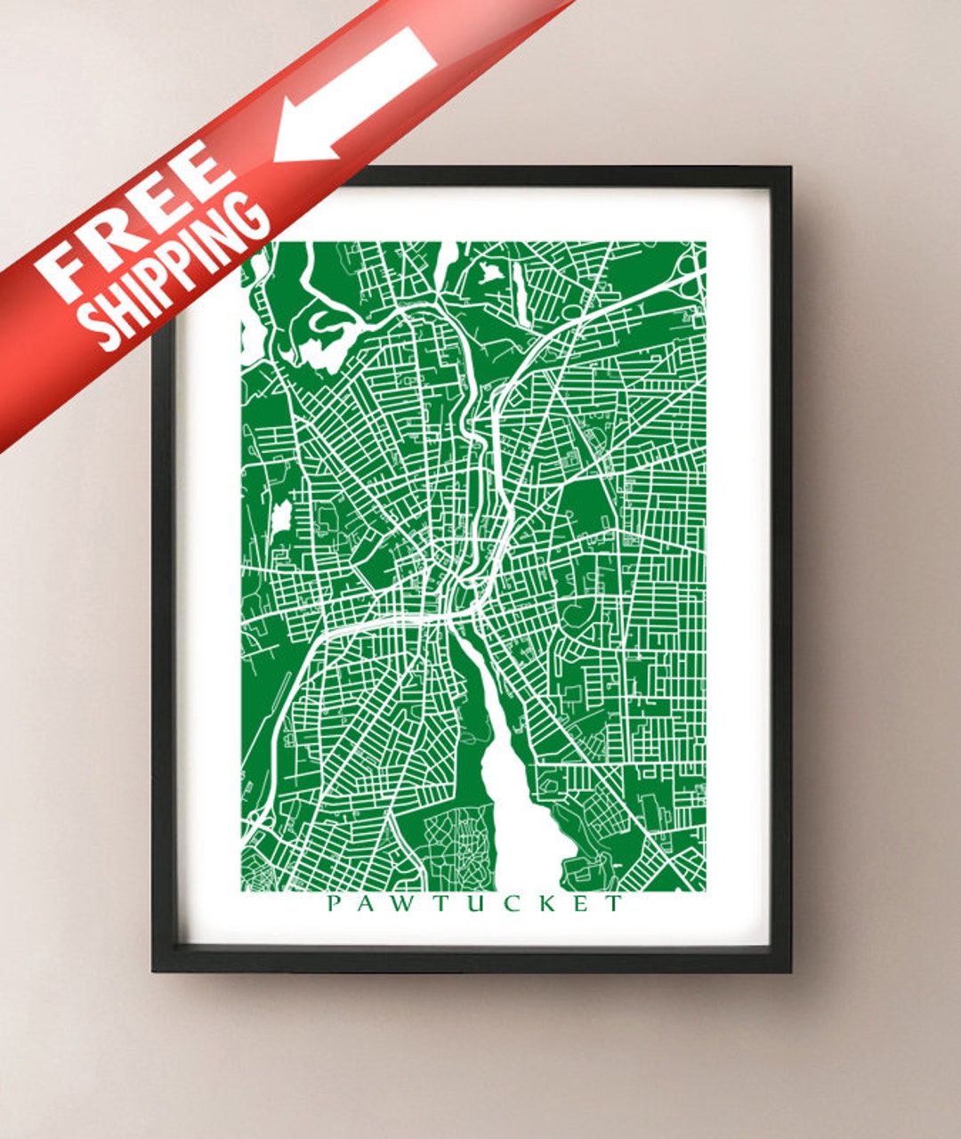 Pawtucket Map Print - Rhode Island Poster - Etsy