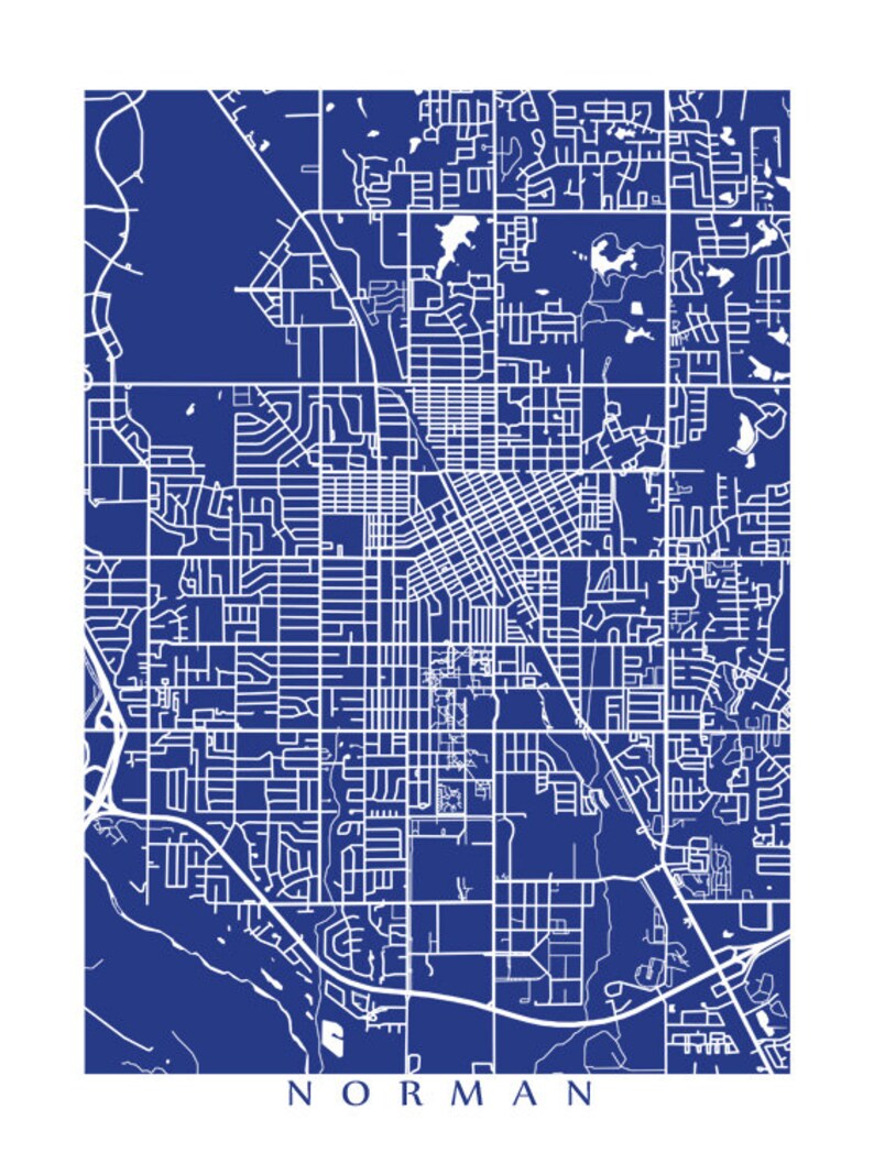 Norman, OK City Map Print - Etsy