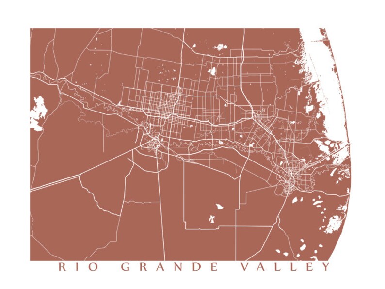 Rio Grande Valley Area Map Print Texas Poster - Etsy