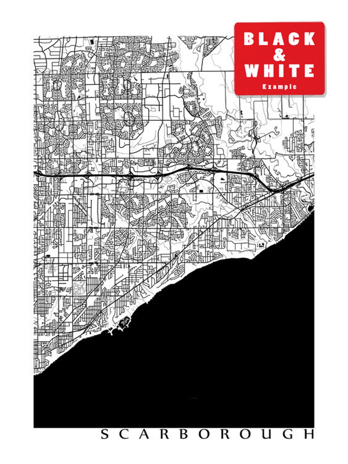 Scarborough Map Print Toronto Poster Art - Etsy Canada