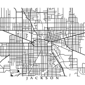 Jackson Map Print - Michigan Poster - Etsy