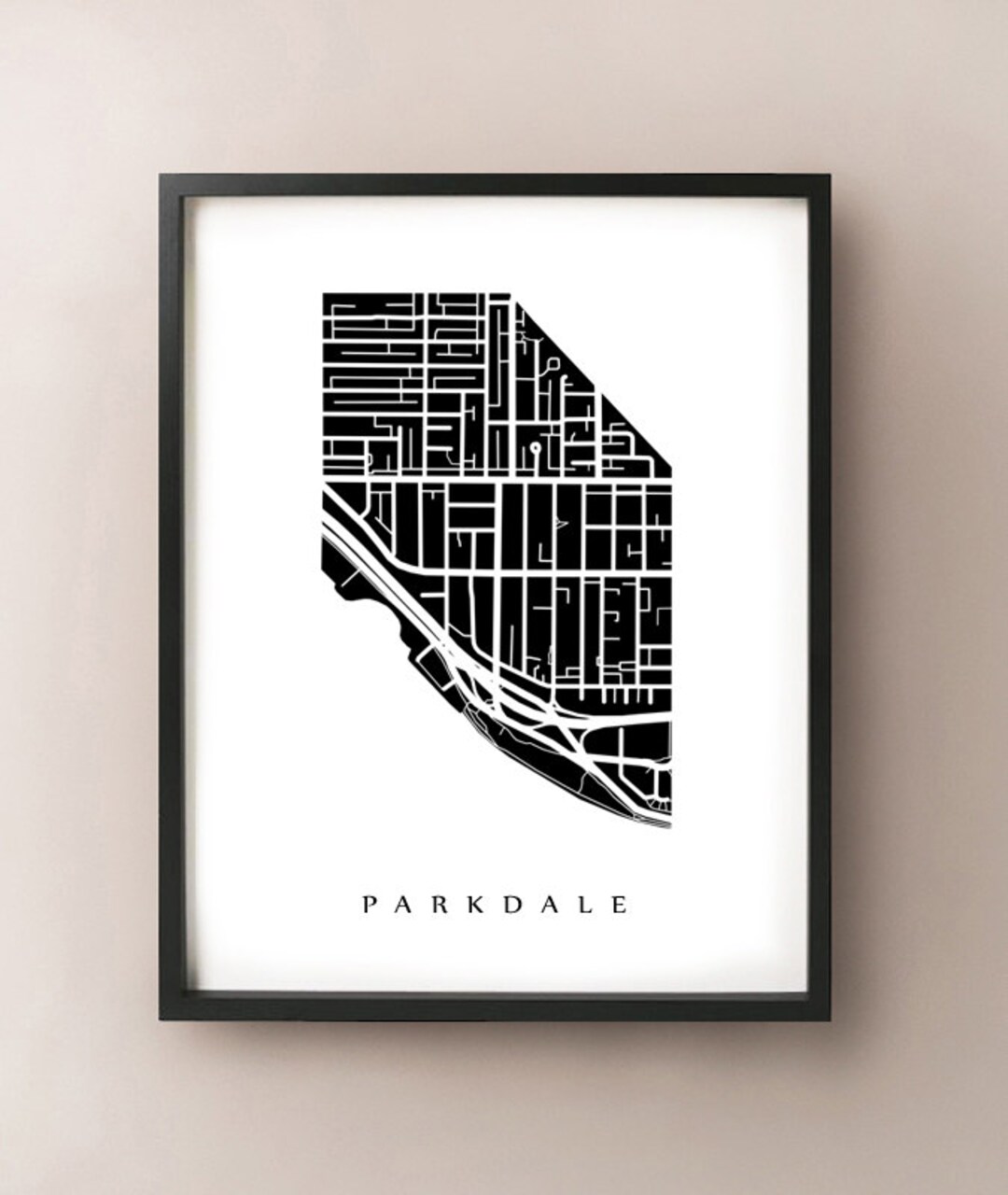 Parkdale Map - Toronto Neighbourhood Art Print - Etsy