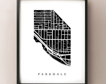 Trinity Bellwoods Map Toronto Neighbourhood Art Print | Etsy