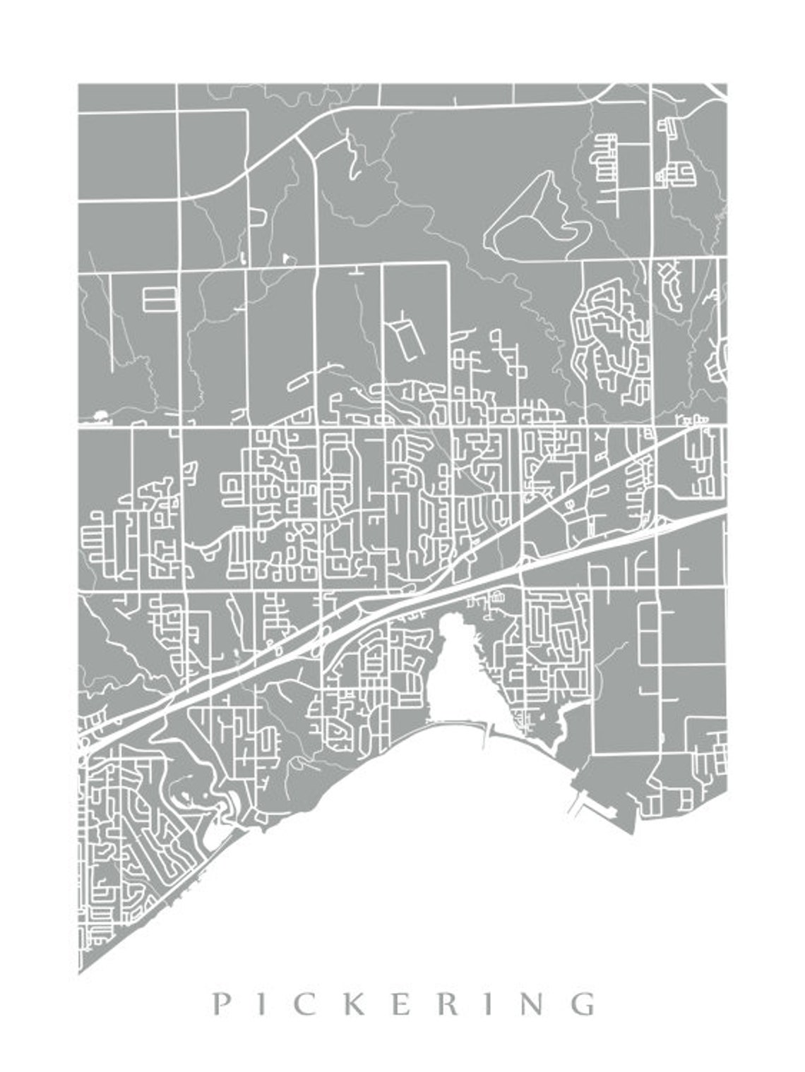 Pickering Ontario Map Print | Etsy