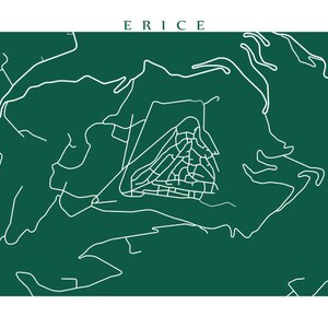Erice, Sicily - Italy Map Print - Etsy