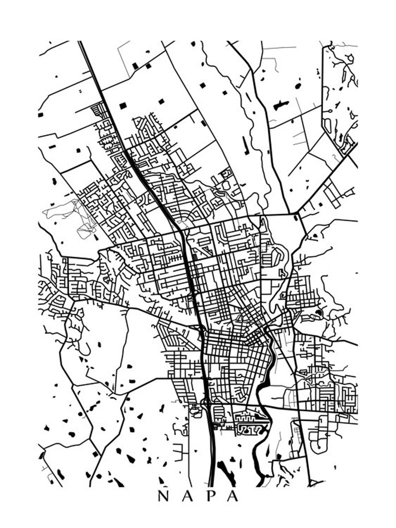 Napa Map Print California Poster | Etsy