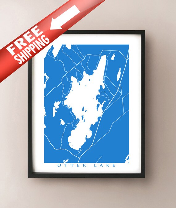 Otter Lake Map Rideau Lakes Ontario Print - Etsy
