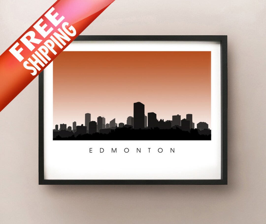 Edmonton Skyline Art - Alberta City Poster - Etsy