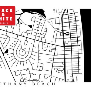 Bethany Beach Map Print - Delaware Poster - Etsy