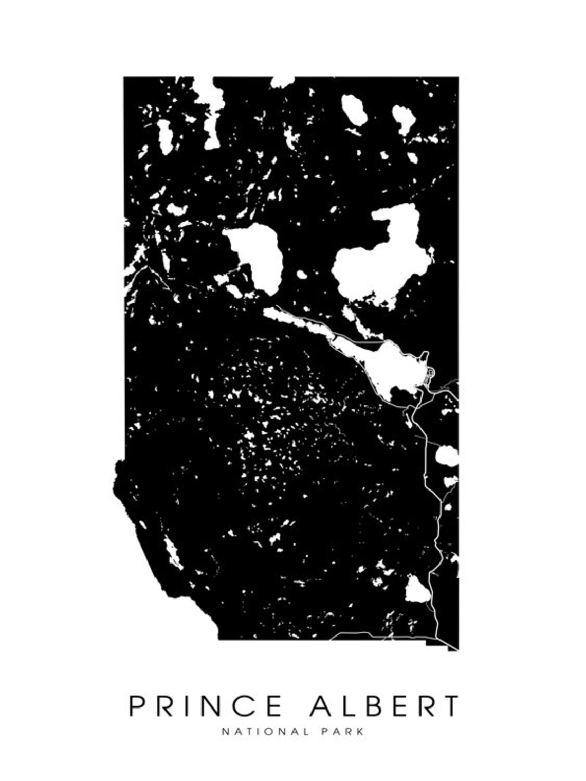 Prince Albert National Park Saskatchewan Map Print | Etsy
