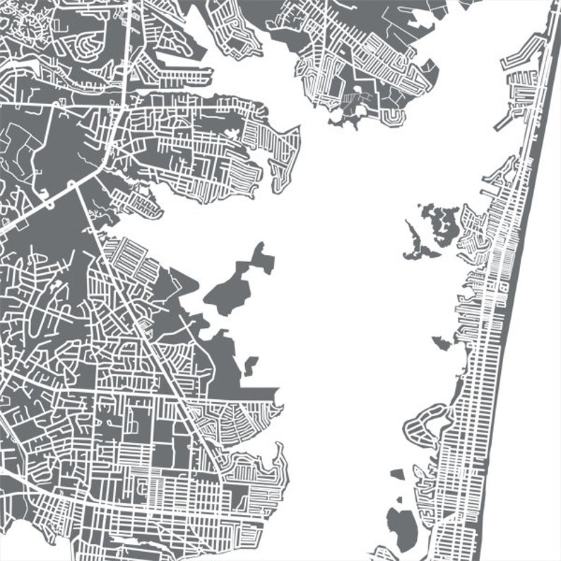 Toms River NJ Map Art Ocean County New Jersey Poster Print - Etsy