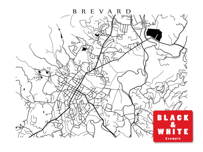 Brevard, NC Map Print - North Carolina Poster - Etsy