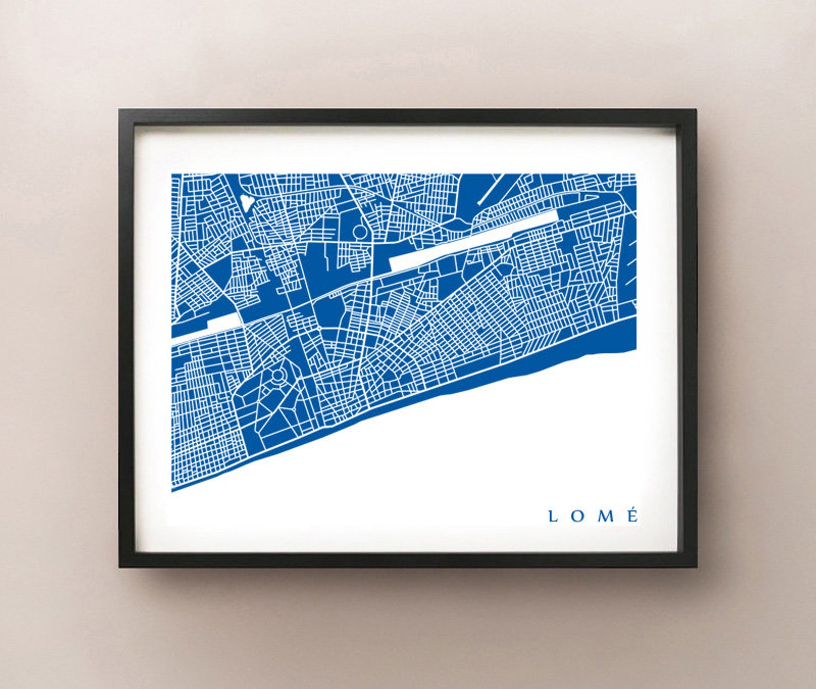 Lomé Map Print Togo Poster | Etsy